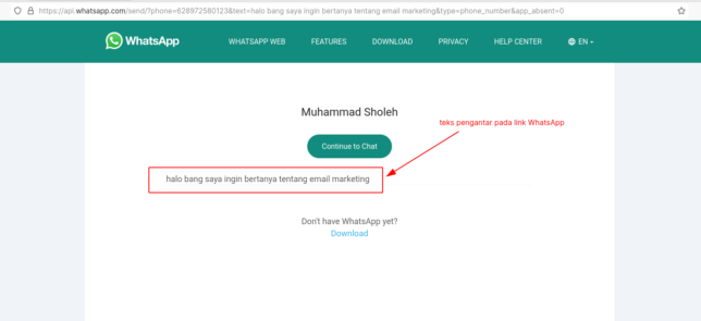 Cara Membuat Link Whatsapp Langsung ke Chat dengan WA.me